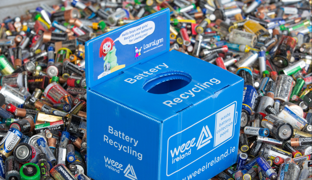 Young offenders of recycling dumping used batteries in bins WEEE ...